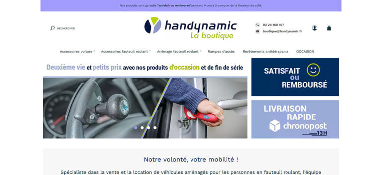 Accessoires et handicap, découvrez le catalogue Handynamic